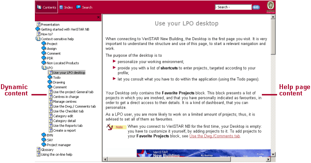 Using the on-line help